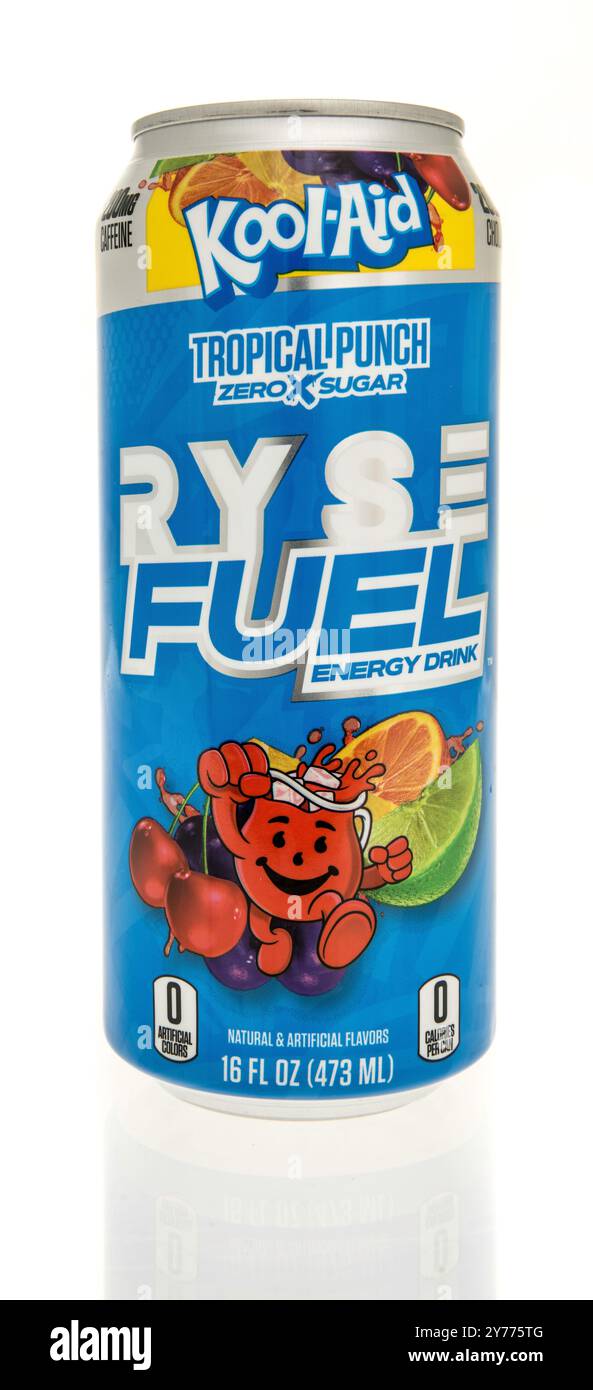 Winneconne, WI - 22 June 2024: A can of Ryse fuel energy Kool aid ...
