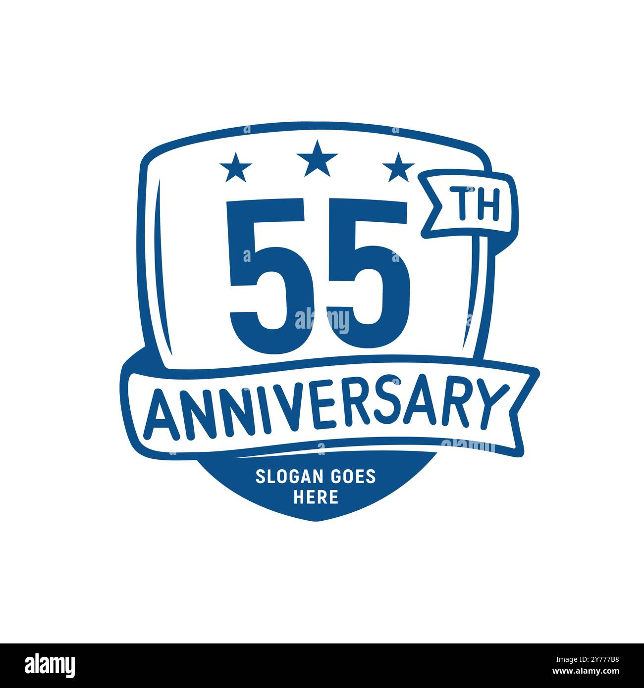 55 years anniversary celebration shield design template. 55th ...