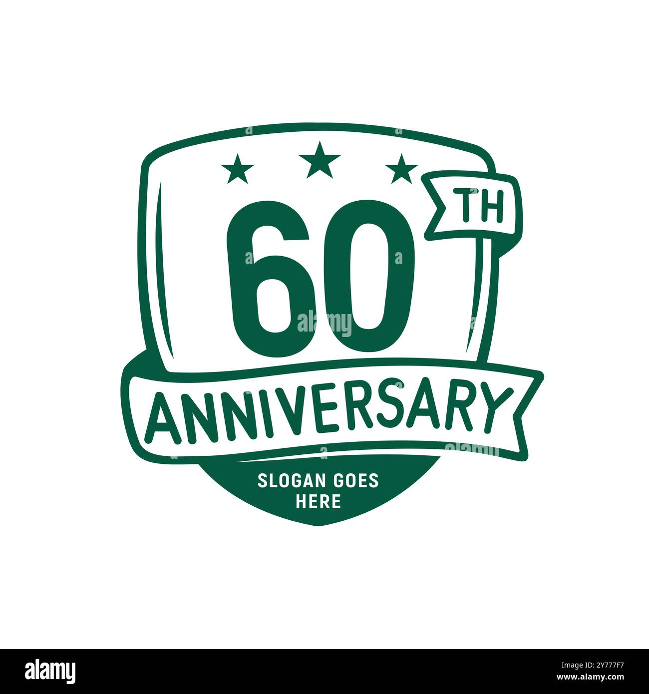60 years anniversary celebration shield design template. 60th ...