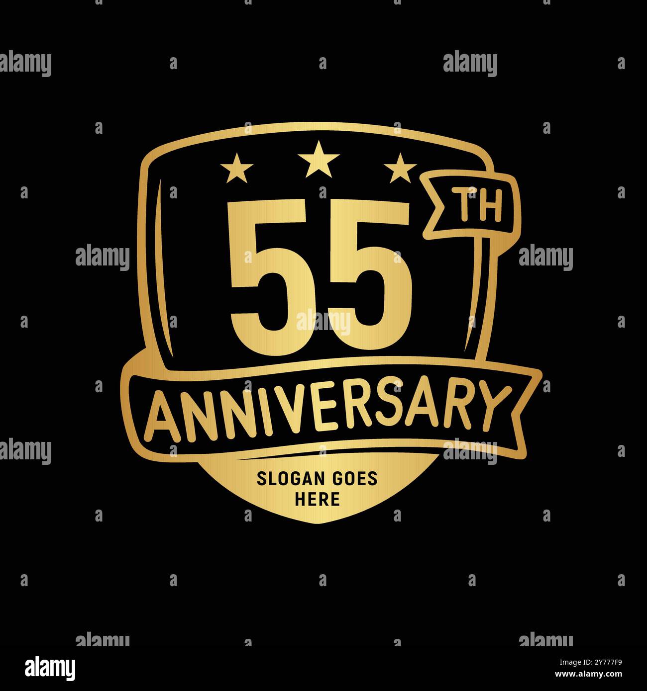 55 years anniversary celebration shield design template. 55th ...