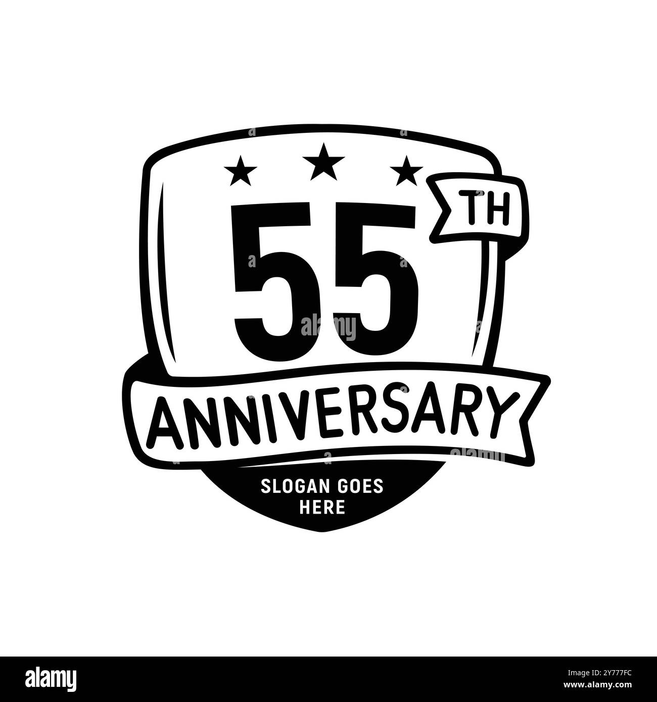55 years anniversary celebration shield design template. 55th ...