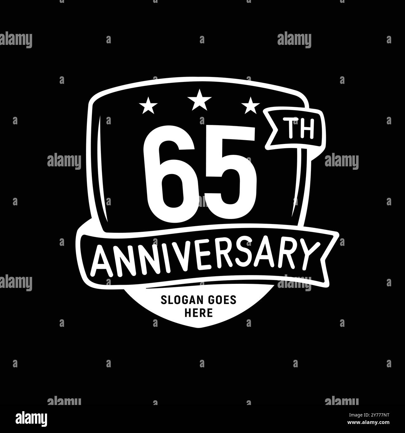 65 years anniversary celebration shield design template. 65th ...