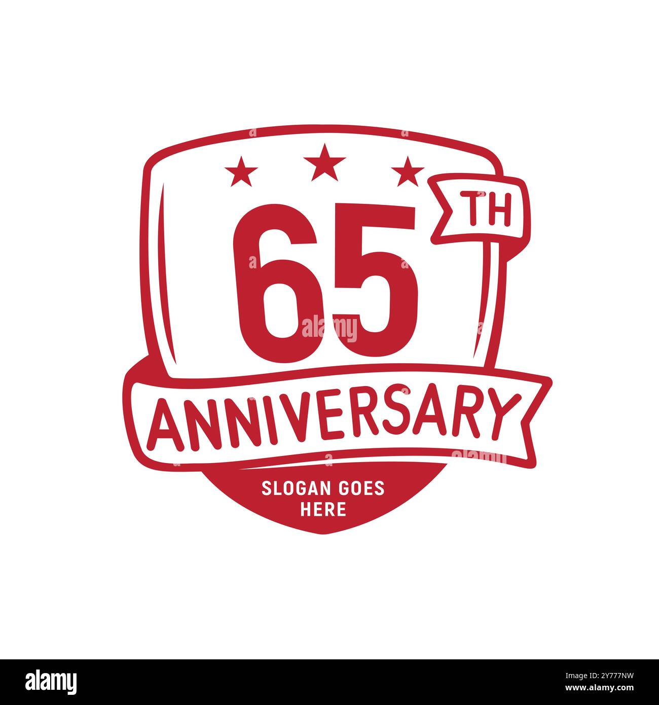 65 years anniversary celebration shield design template. 65th ...