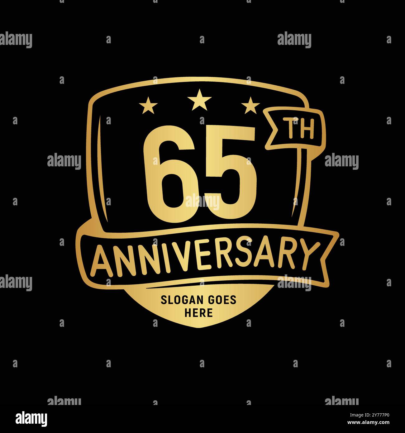 65 years anniversary celebration shield design template. 65th ...