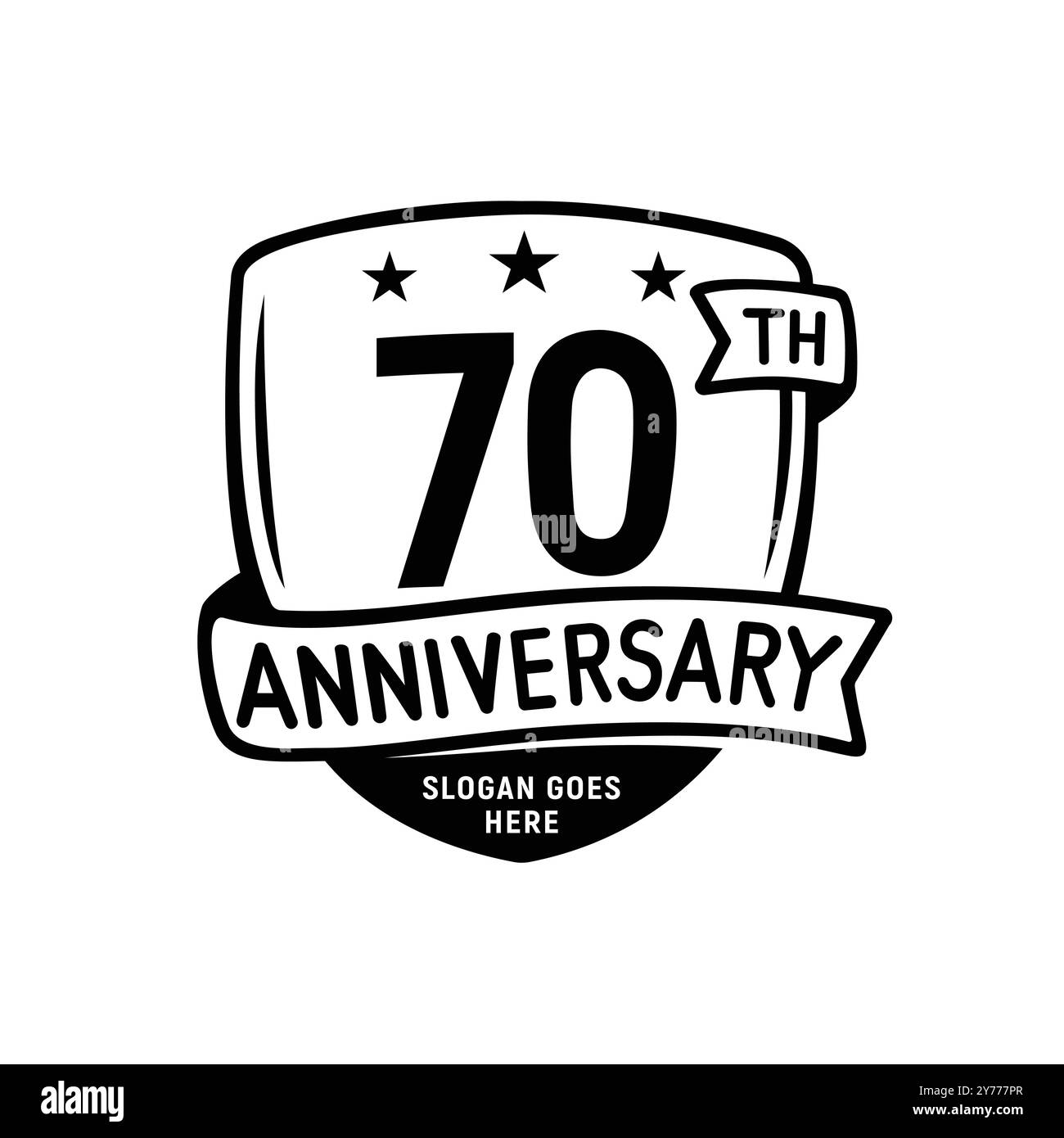70 years anniversary celebration shield design template. 70th ...