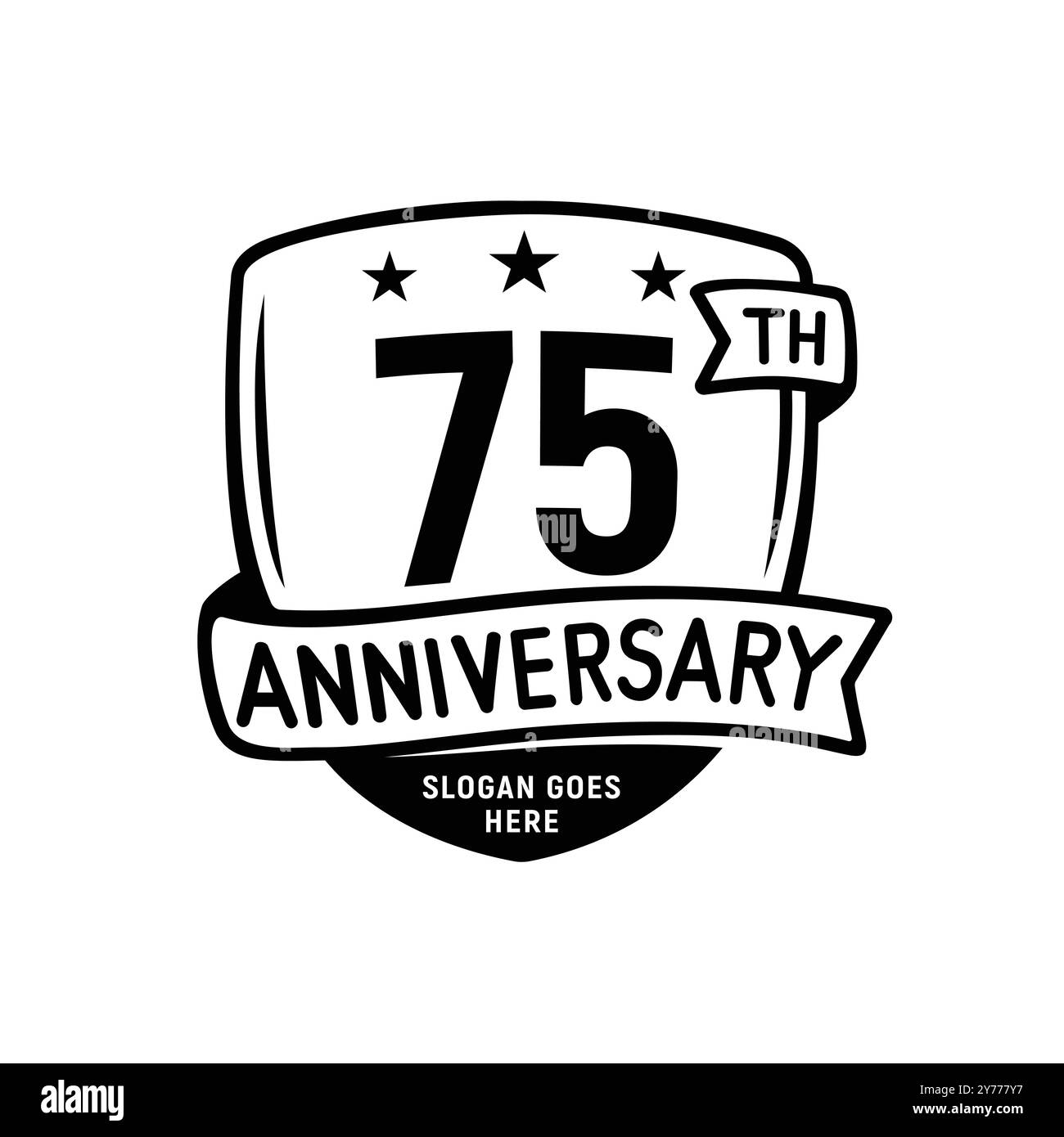 75 years anniversary celebration shield design template. 75th ...
