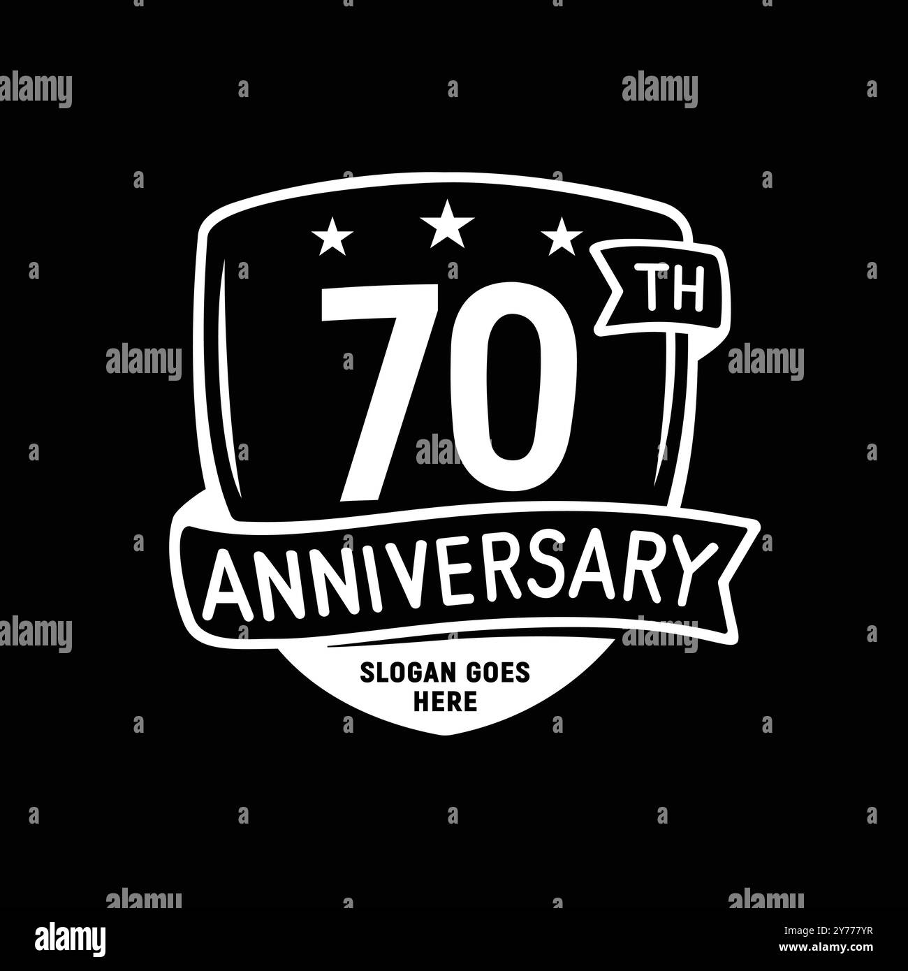 70 years anniversary celebration shield design template. 70th ...