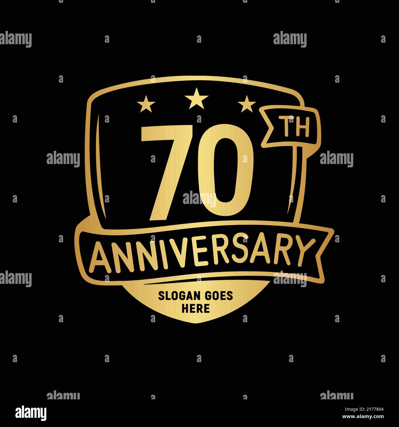 70 years anniversary celebration shield design template. 70th ...