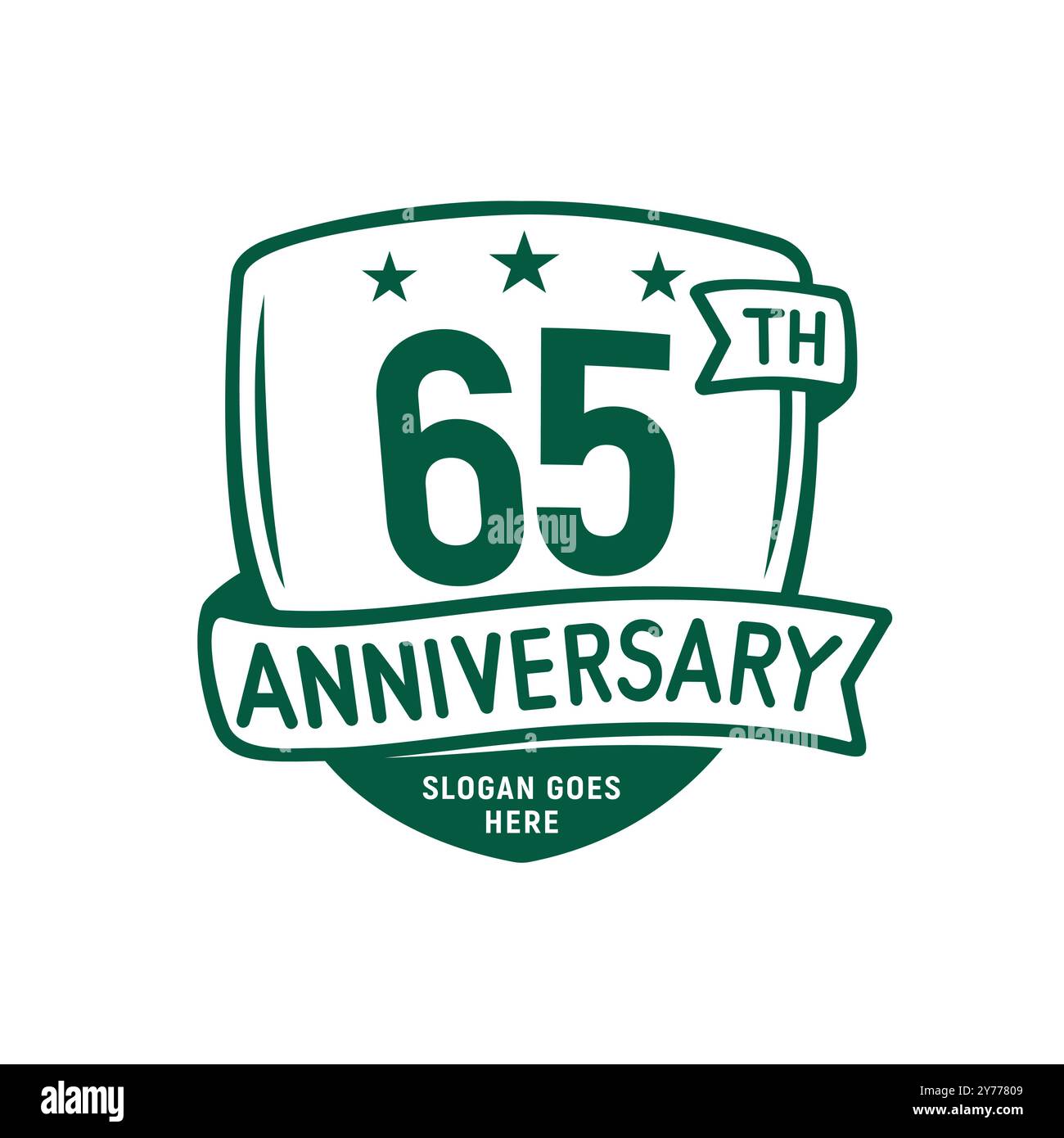 65 years anniversary celebration shield design template. 65th ...