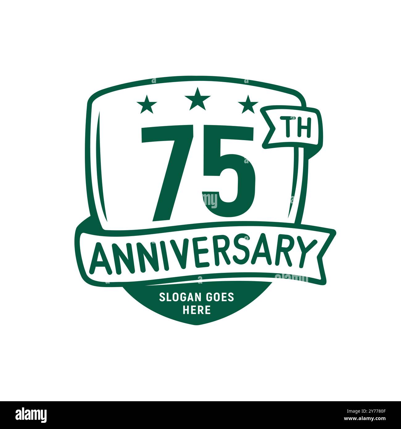 75 years anniversary celebration shield design template. 75th ...