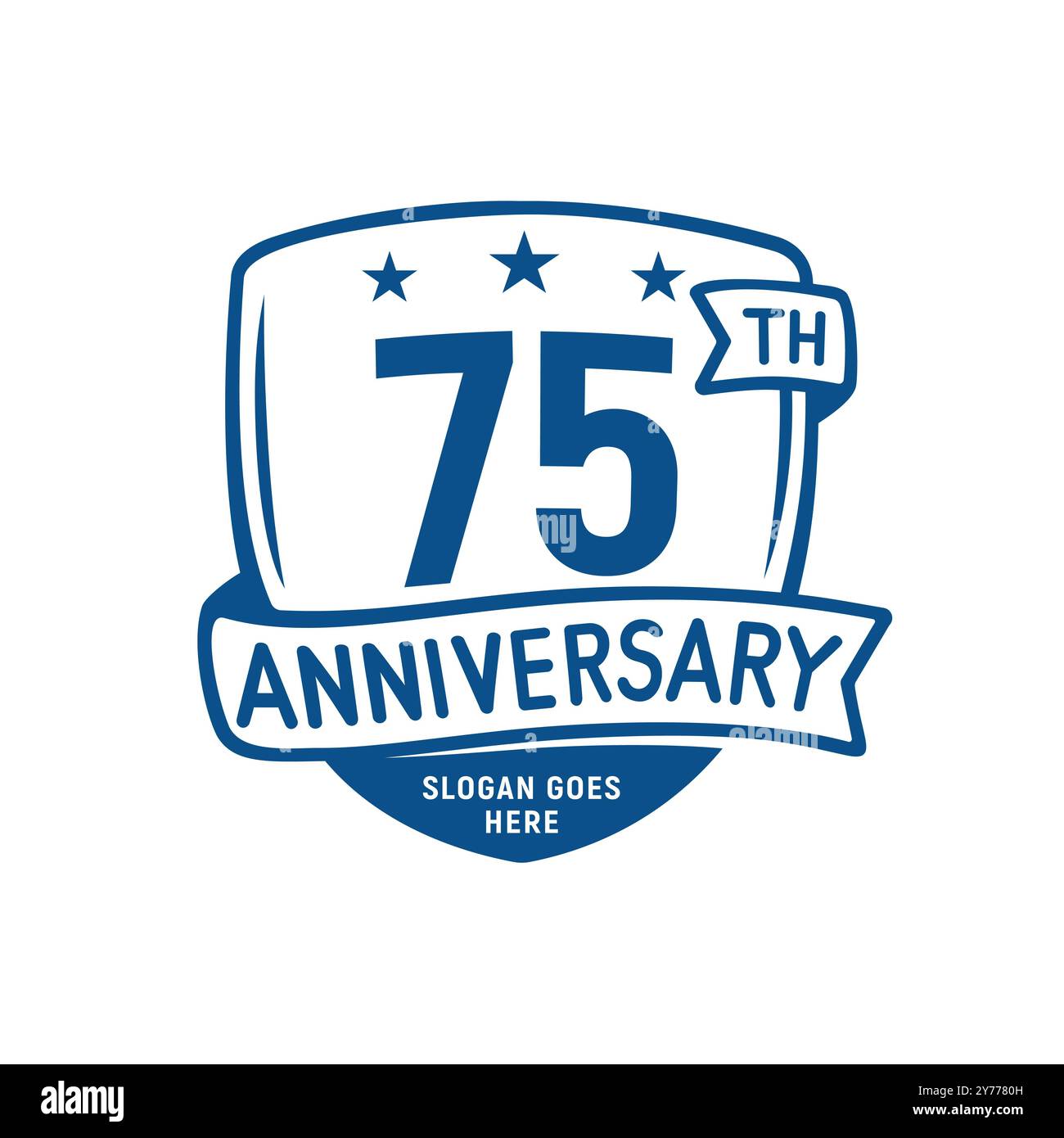 75 years anniversary celebration shield design template. 75th ...