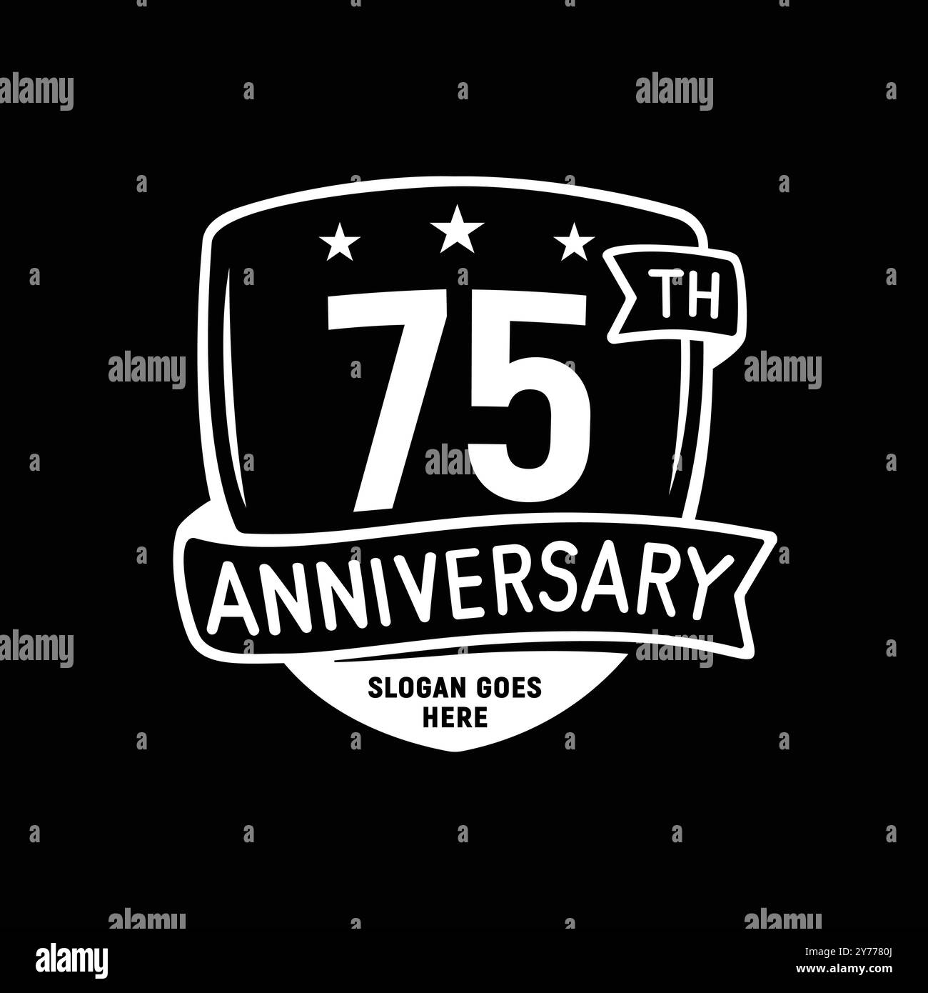 75 years anniversary celebration shield design template. 75th ...