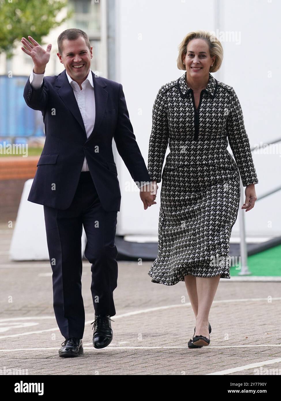 Robert Jenrick with his wife Michal Berkner arriving in Birmingham on ...