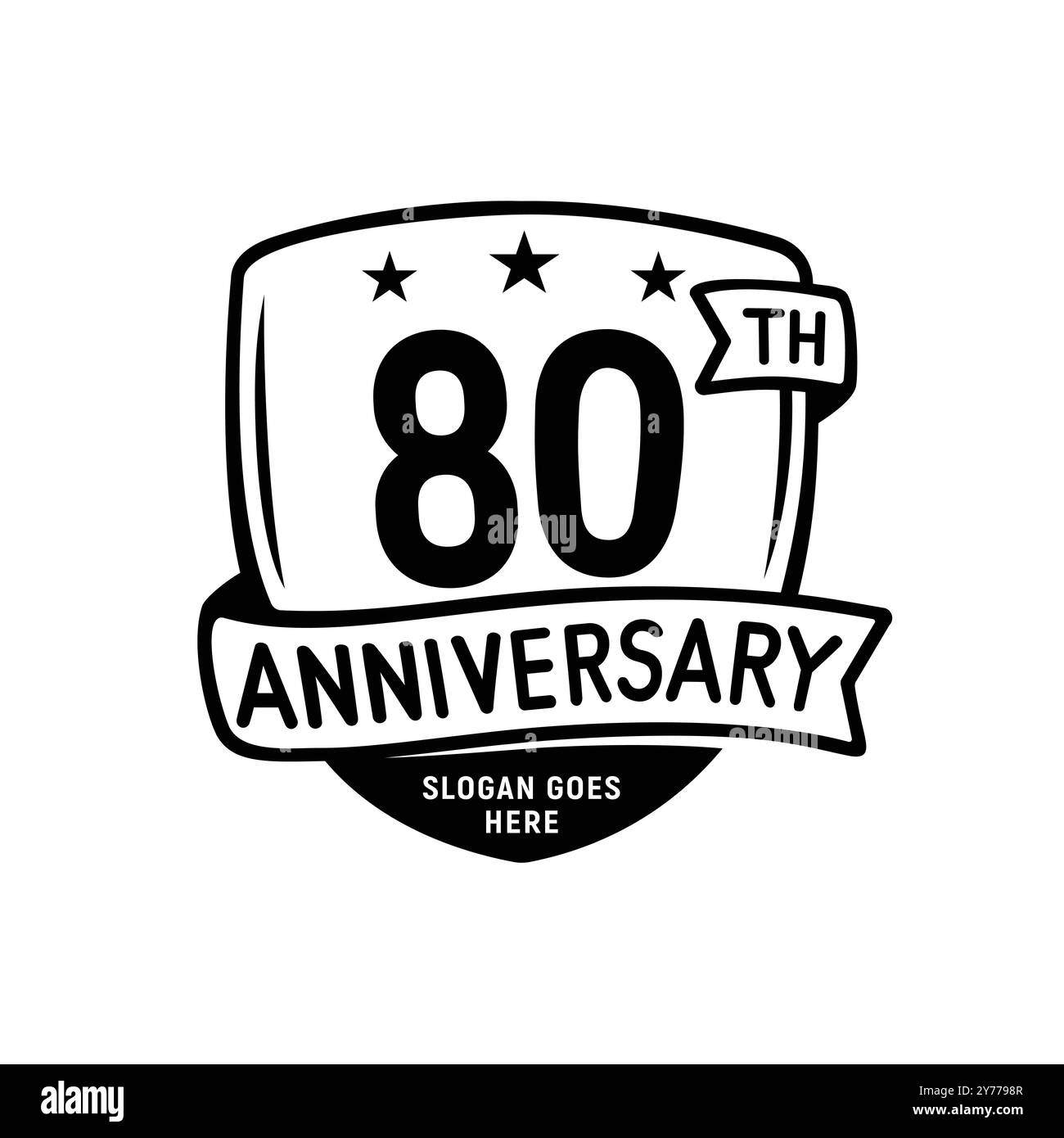 80 years anniversary celebration shield design template. 80th ...