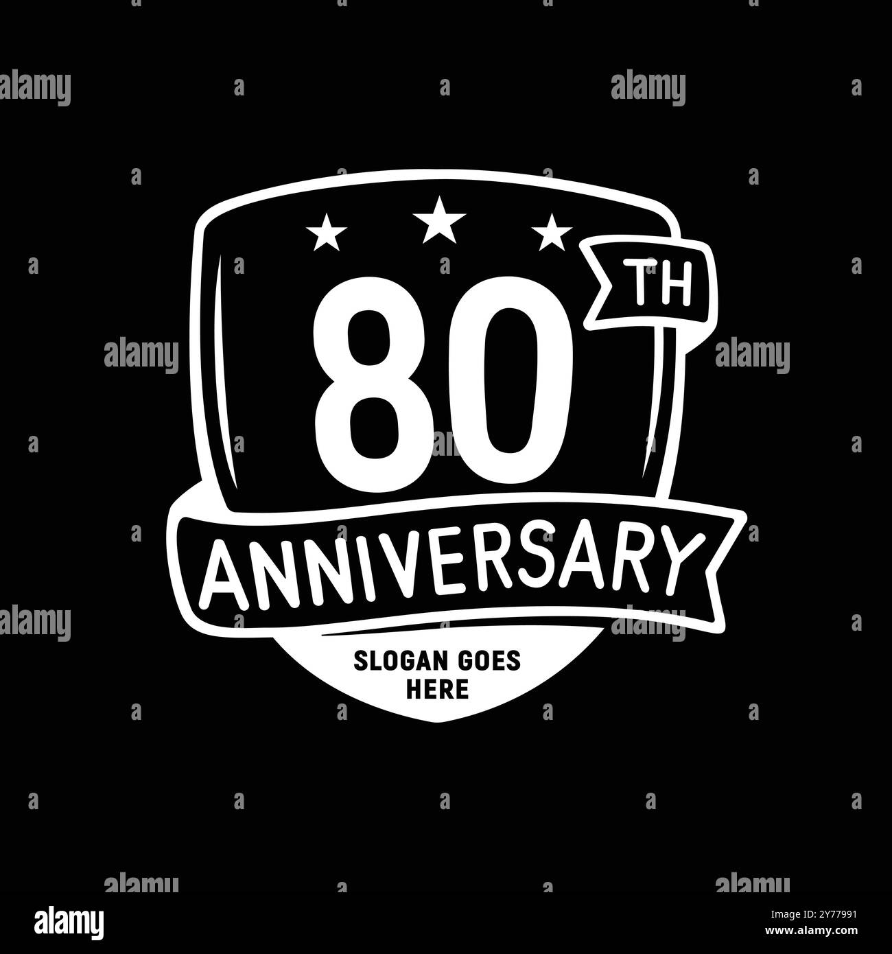80 years anniversary celebration shield design template. 80th ...