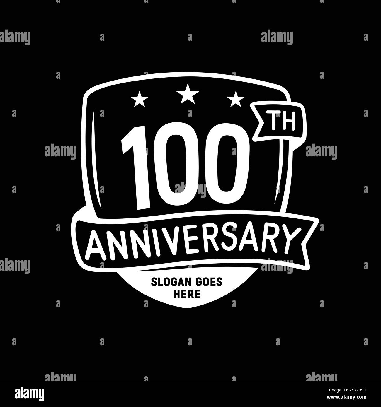 100 years anniversary celebration shield design template. 100th ...