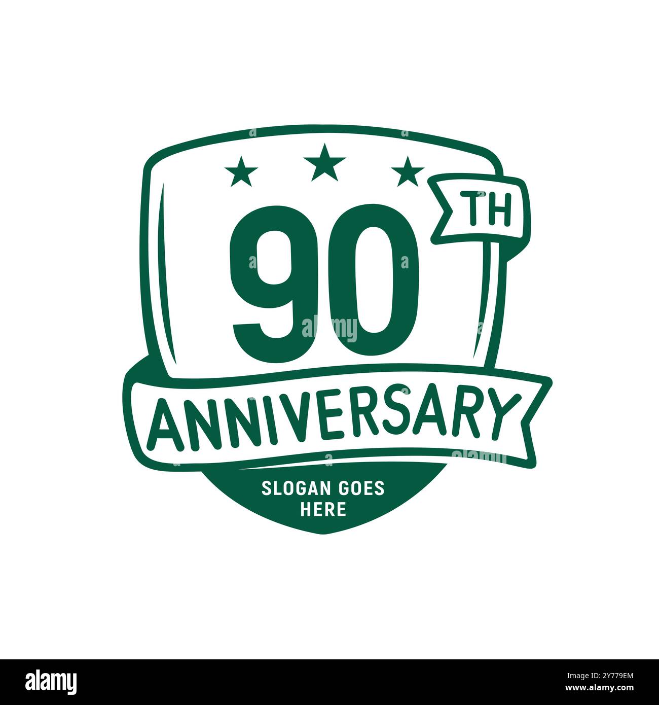90 years anniversary celebration shield design template. 90th ...