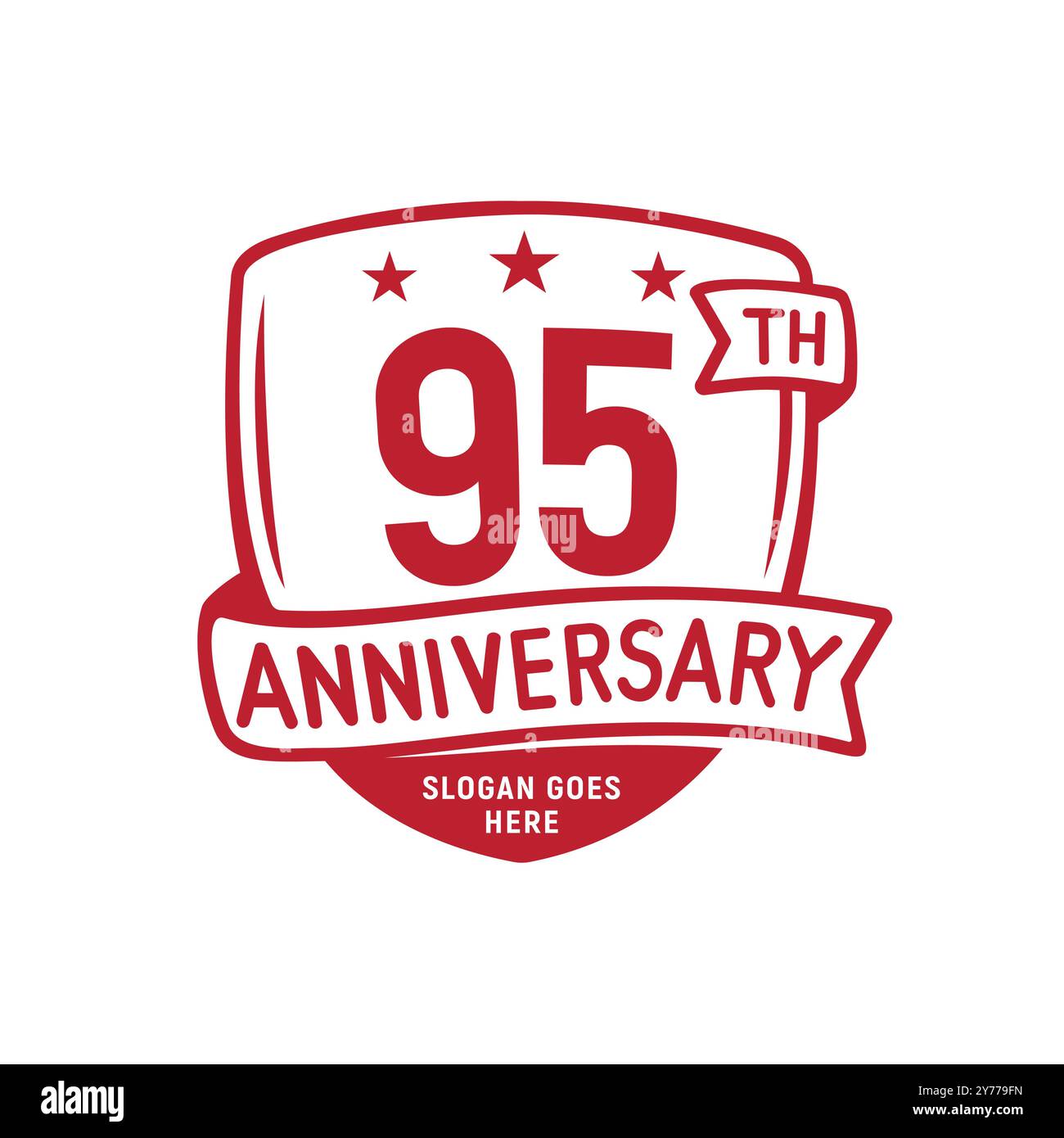95 years anniversary celebration shield design template. 95th ...