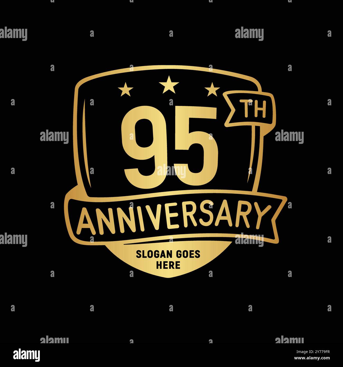 95 years anniversary celebration shield design template. 95th ...