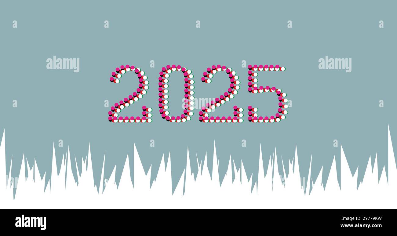 2025 year illustration, icon. Numbers from bubbles. Funny new year ...