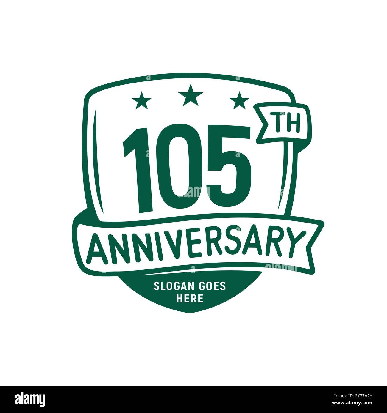 105 years anniversary celebration shield design template. 105th ...