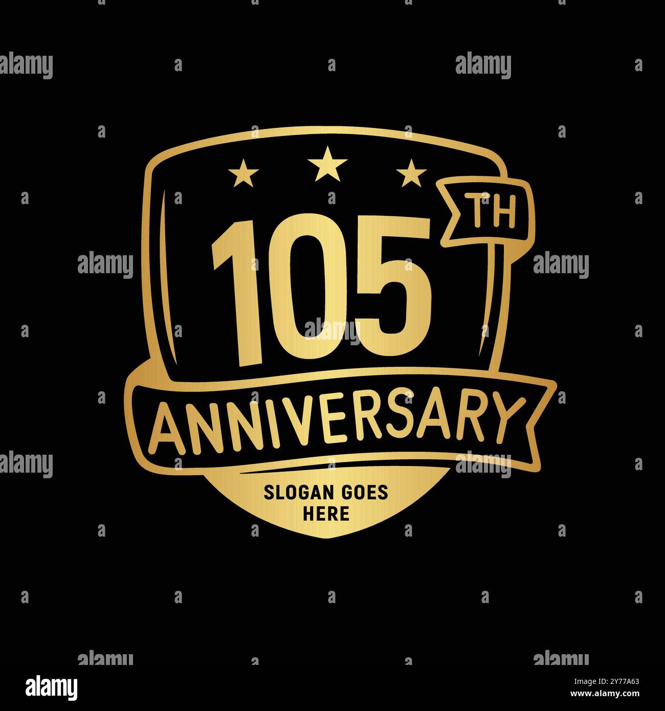 105 years anniversary celebration shield design template. 105th ...