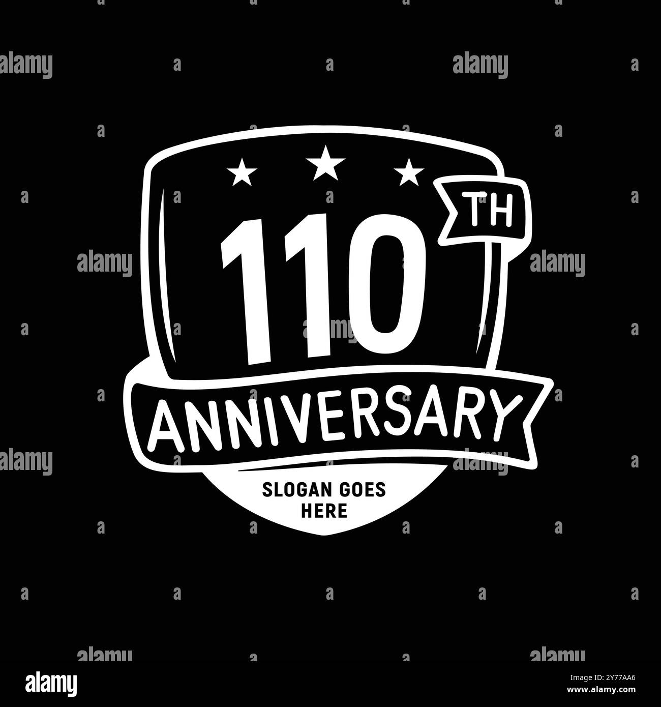 110 years anniversary celebration shield design template. 110th ...
