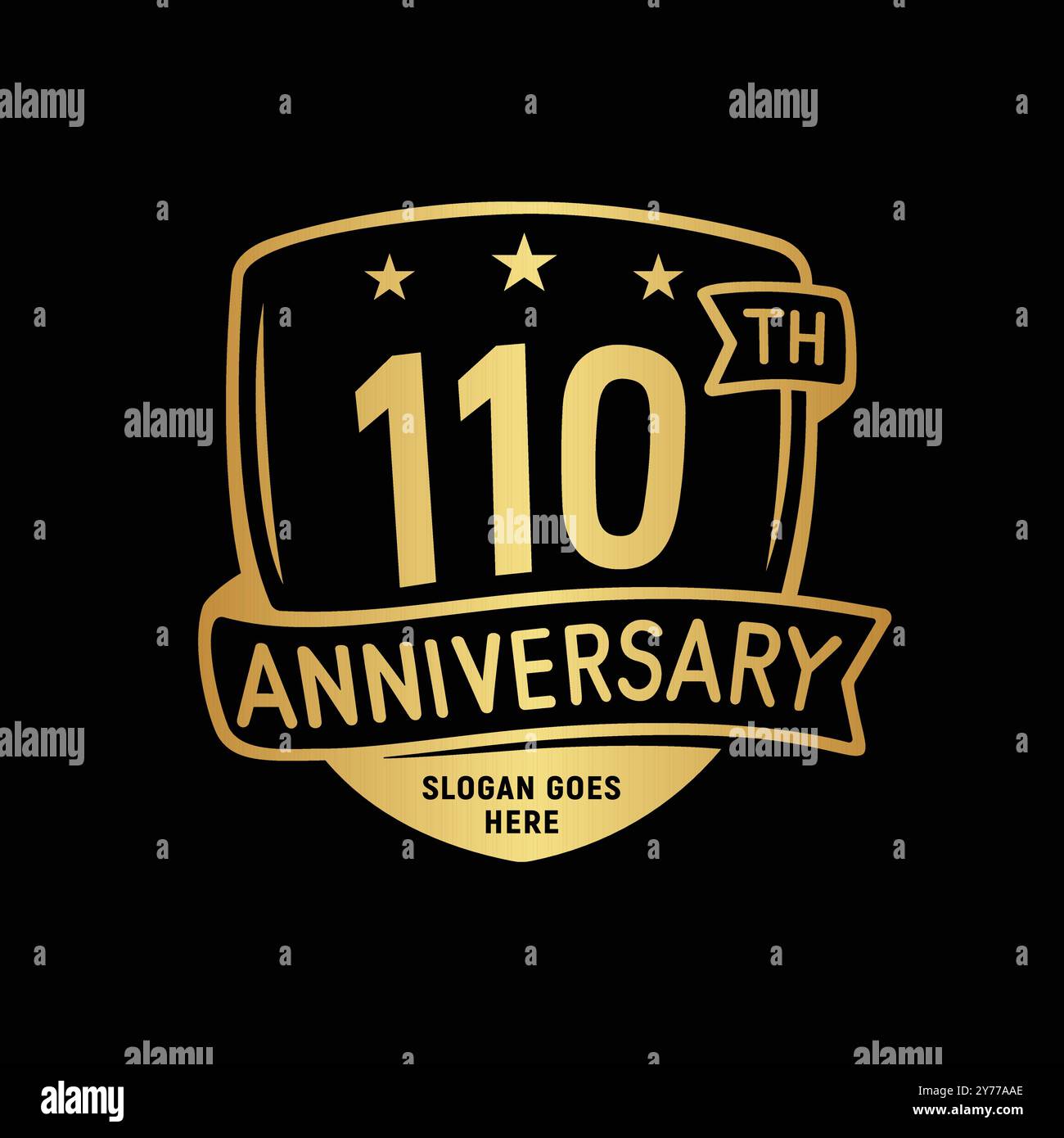 110 years anniversary celebration shield design template. 110th ...