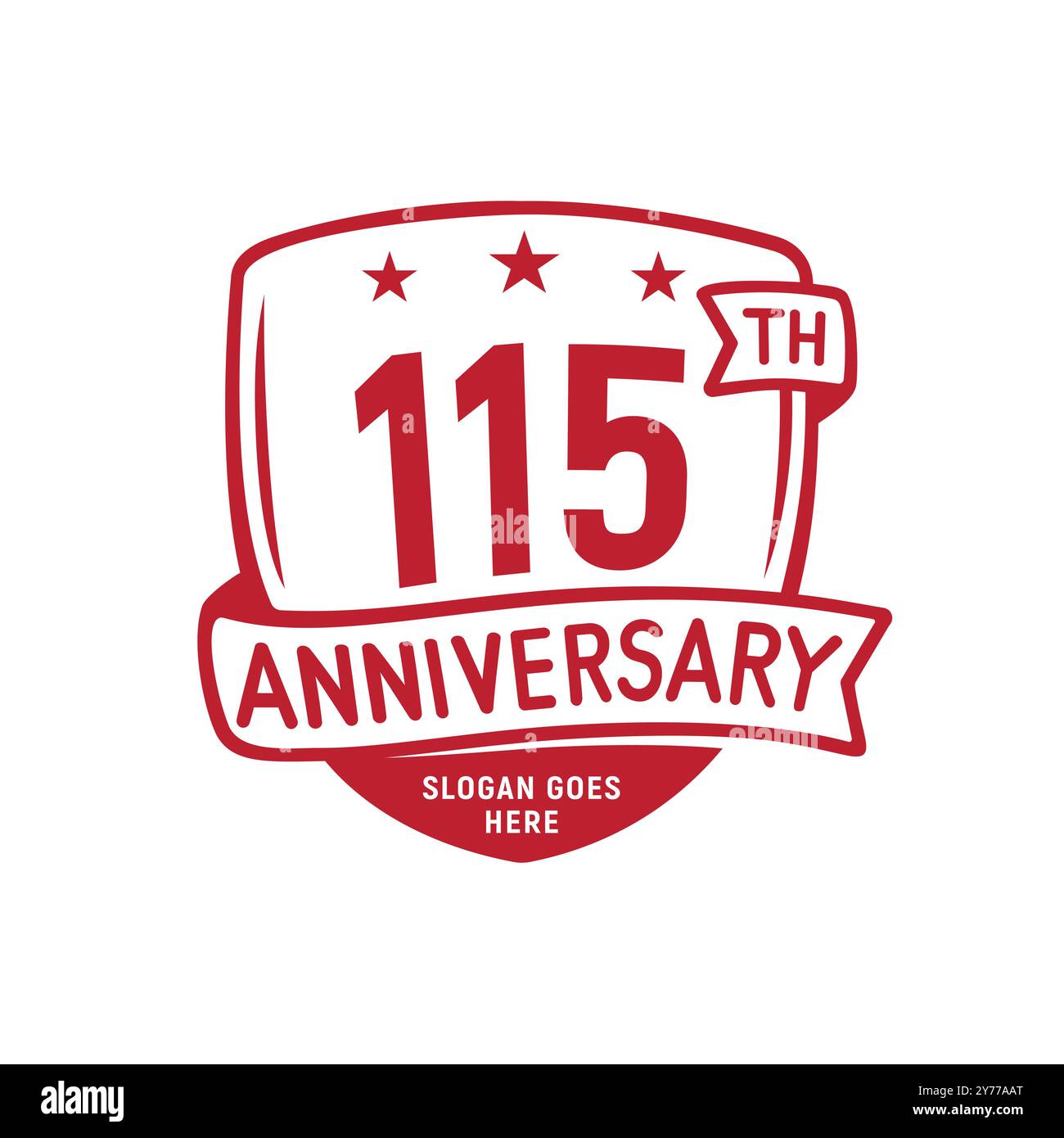 115 years anniversary celebration shield design template. 115th ...