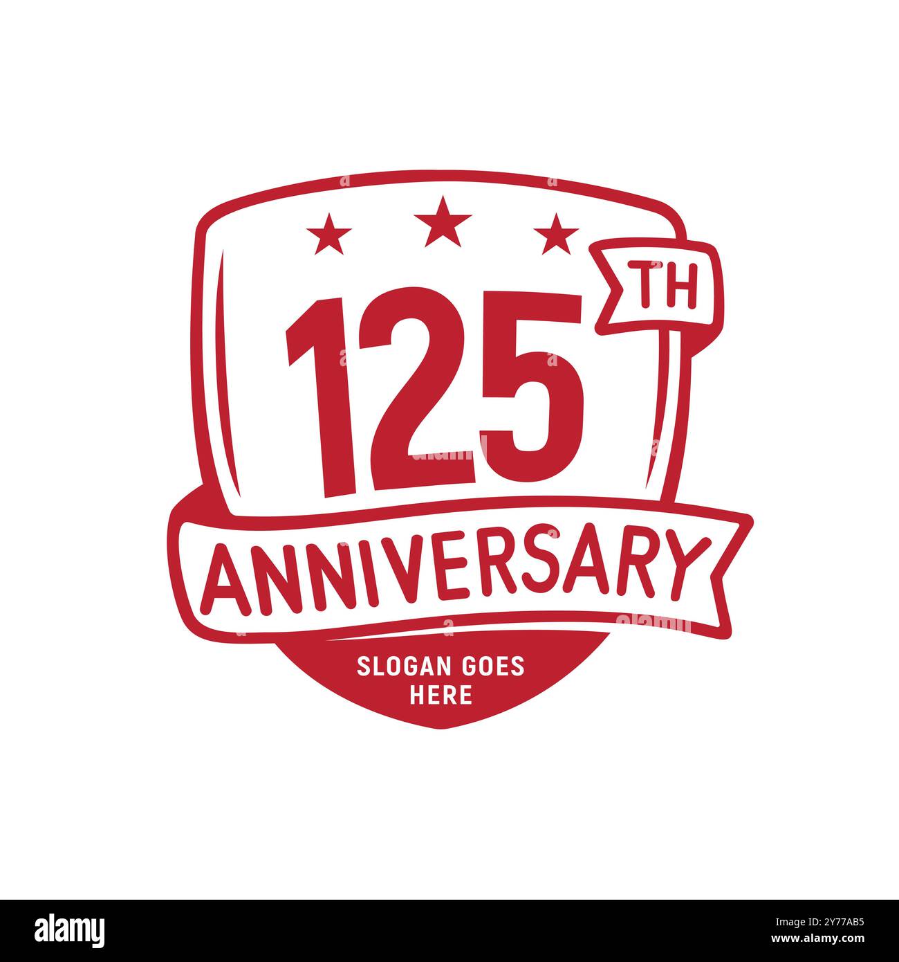 125 years anniversary celebration shield design template. 125th ...