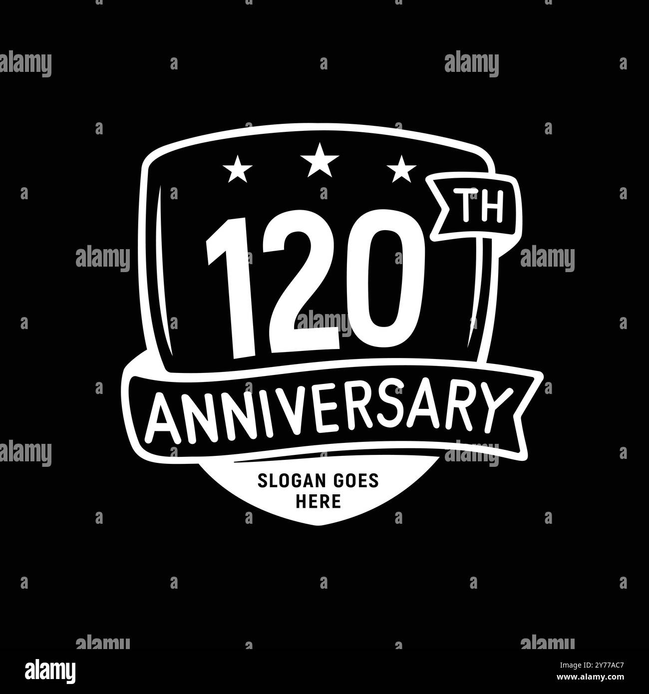 120 years anniversary celebration shield design template. 120th ...