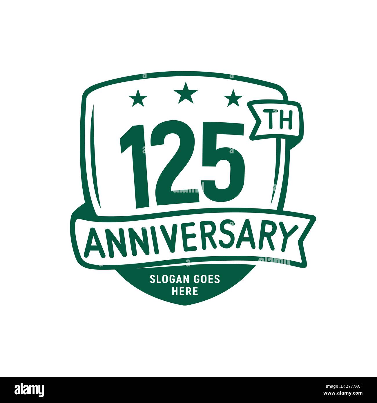 125 years anniversary celebration shield design template. 125th ...