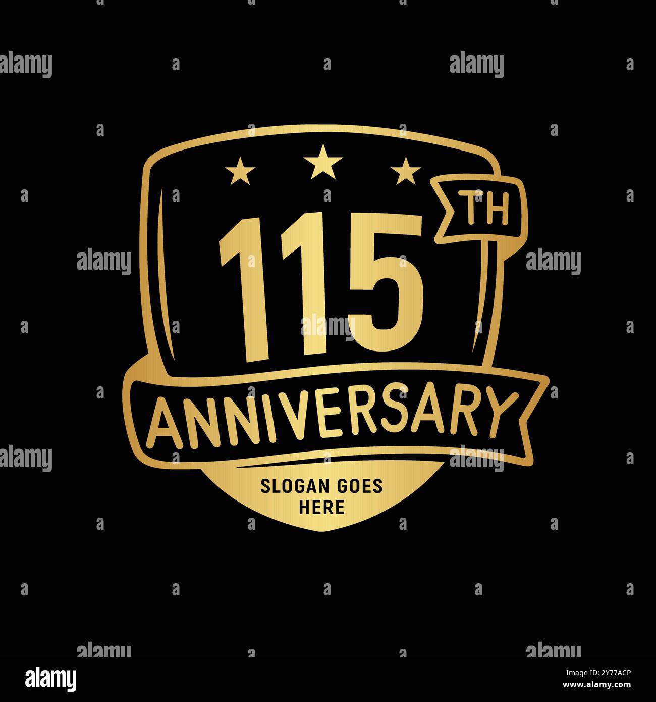 115 years anniversary celebration shield design template. 115th ...