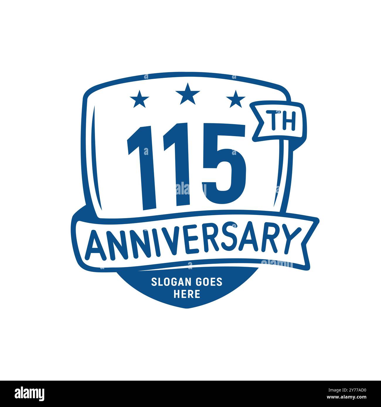 115 years anniversary celebration shield design template. 115th ...