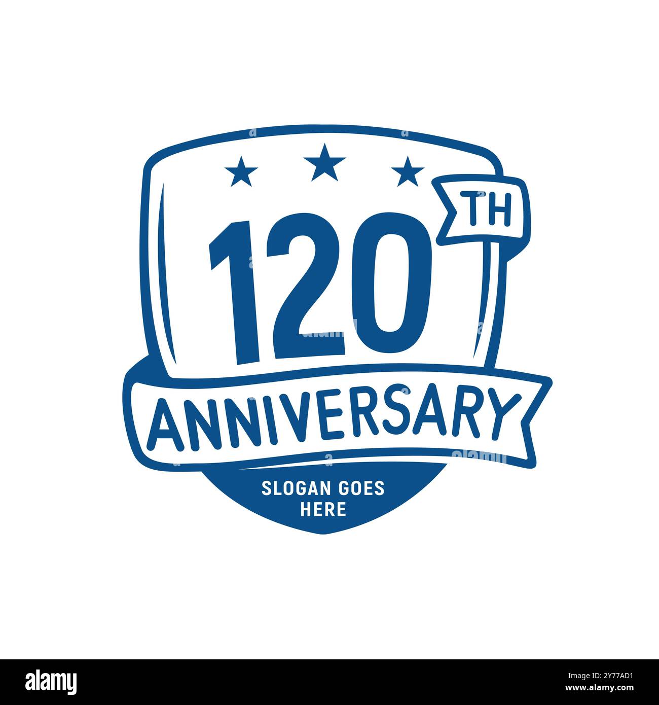 120 years anniversary celebration shield design template. 120th anniversary logo. Vector and ...