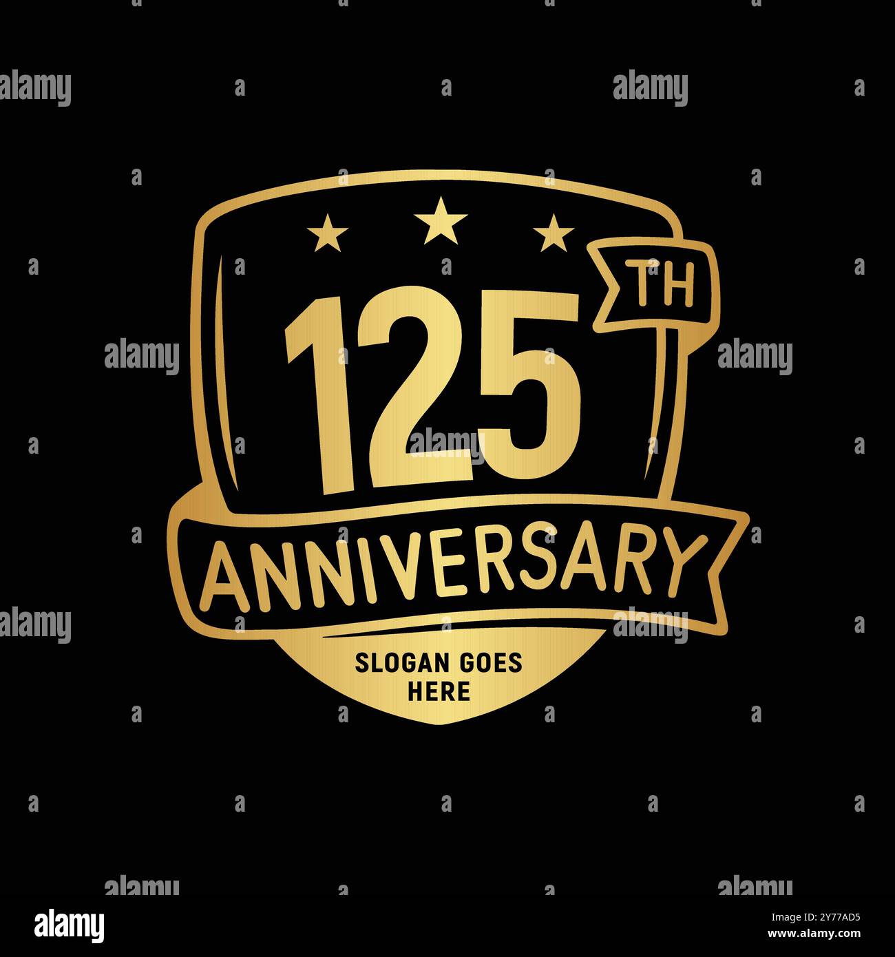 125 years anniversary celebration shield design template. 125th ...