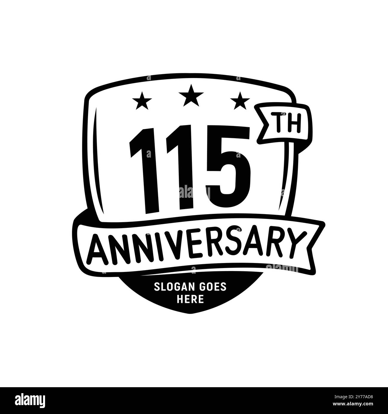 115 years anniversary celebration shield design template. 115th ...
