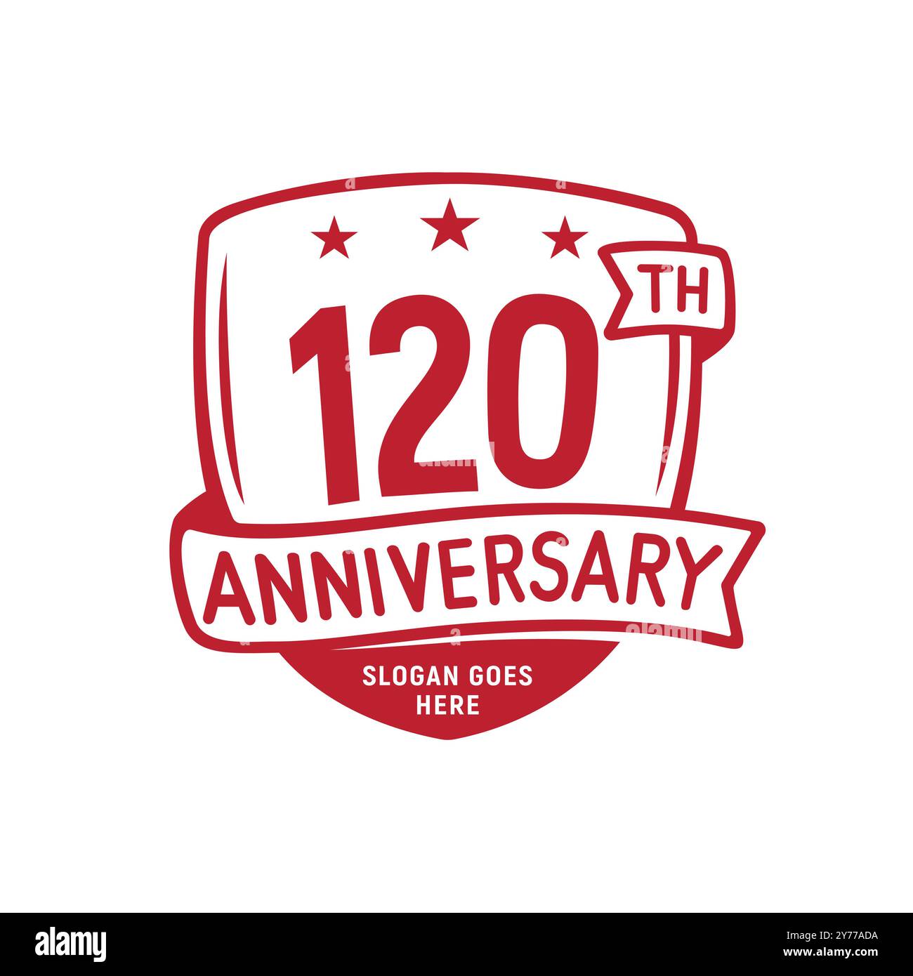 120 years anniversary celebration shield design template. 120th ...