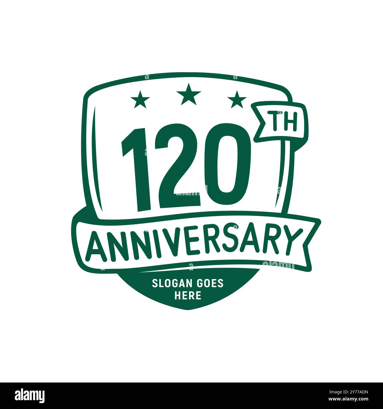 120 years anniversary celebration shield design template. 120th ...