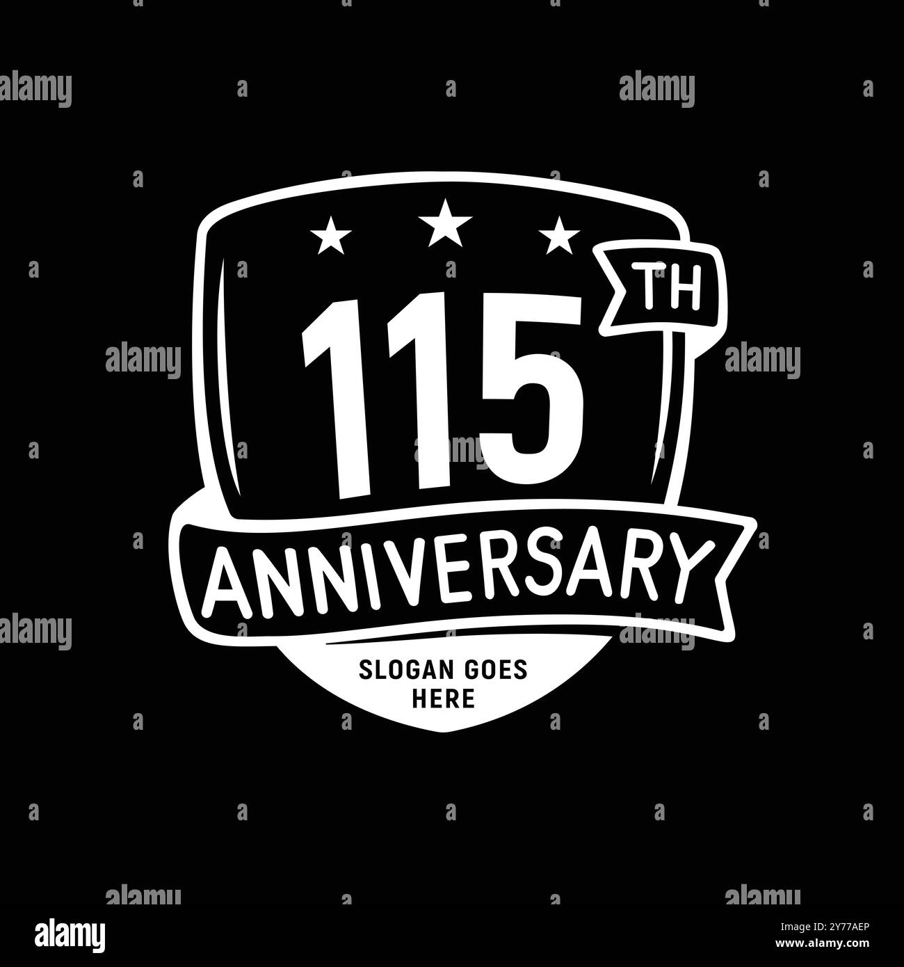 115 years anniversary celebration shield design template. 115th ...