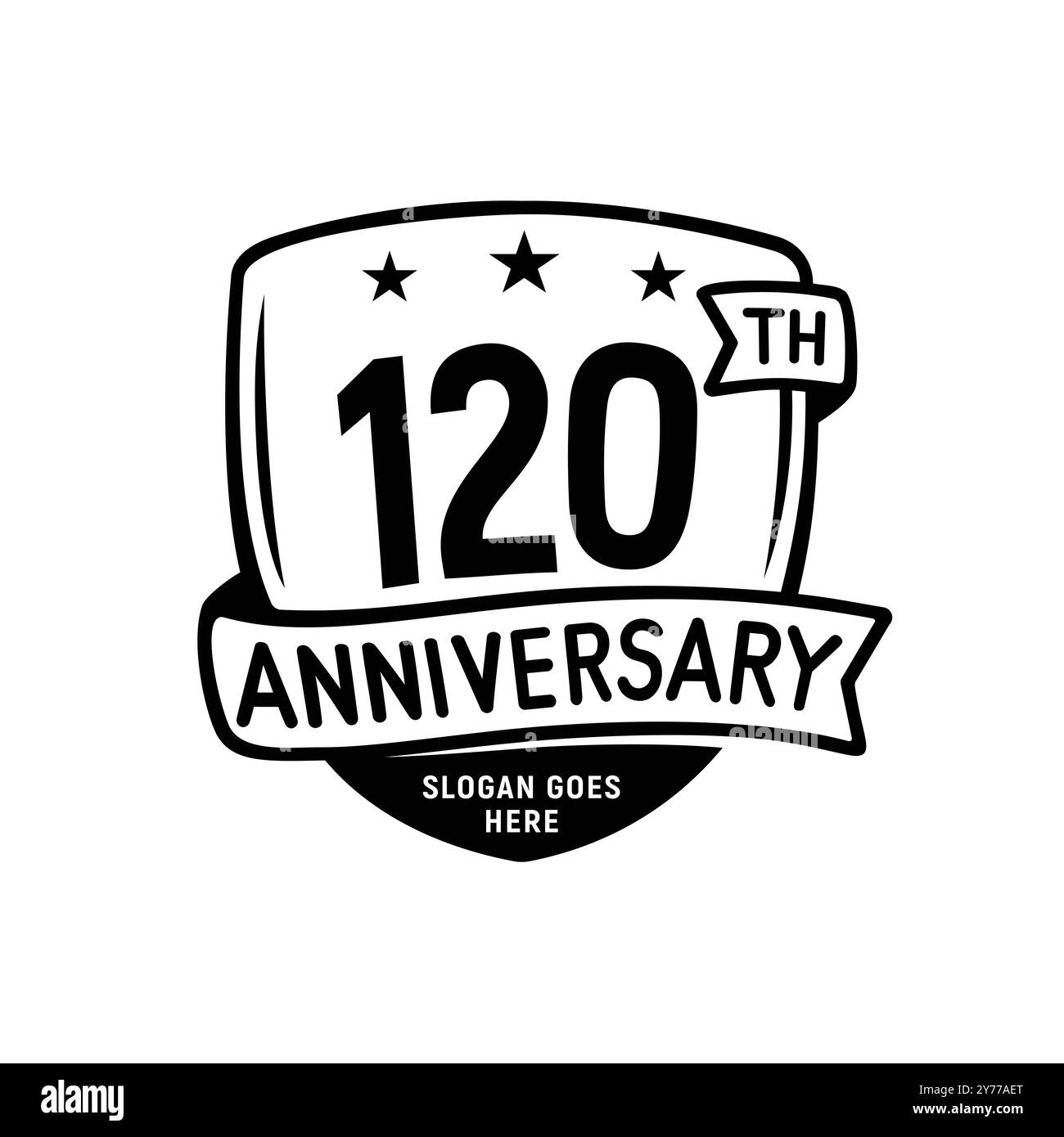 120 years anniversary celebration shield design template. 120th ...