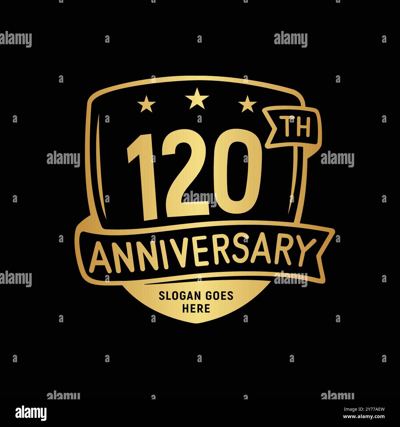 120 years anniversary celebration shield design template. 120th ...