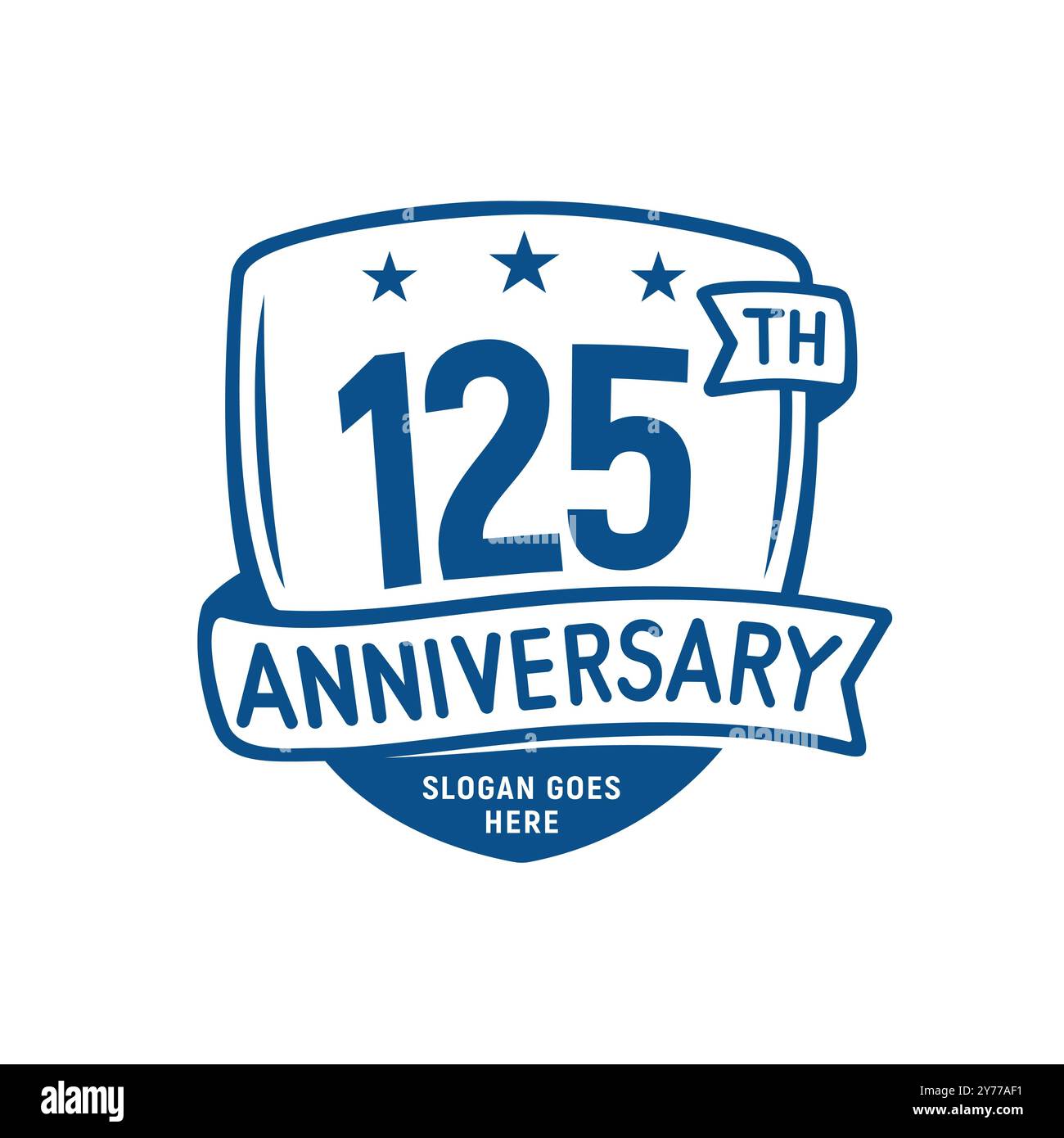 125 years anniversary celebration shield design template. 125th ...