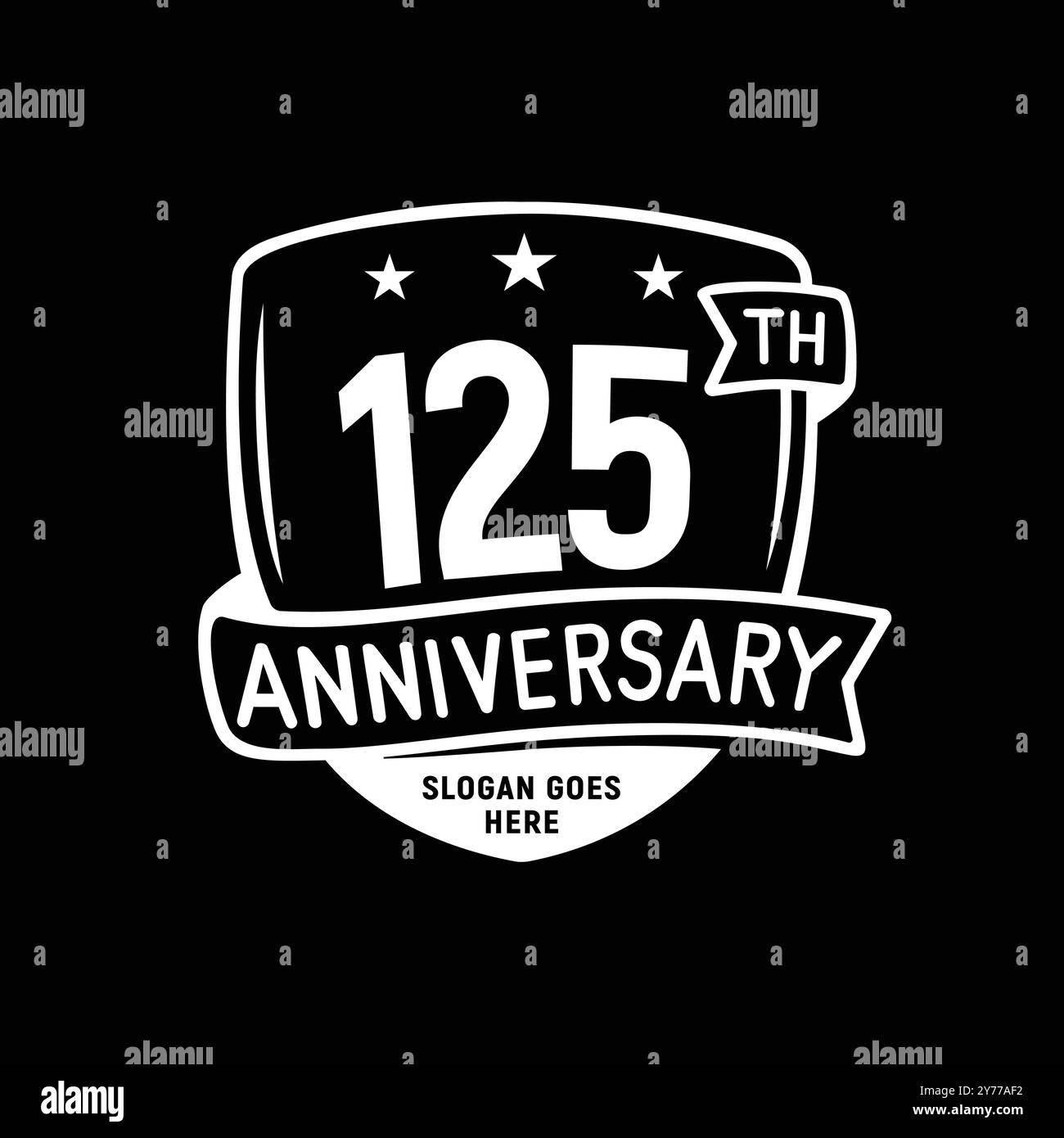 125 years anniversary celebration shield design template. 125th ...