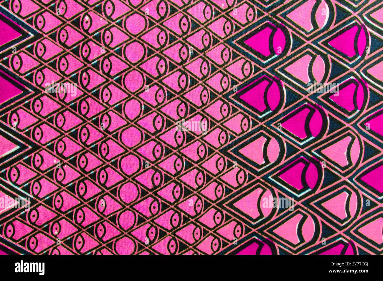 top view of pink ankara fabric, flatlay of nigerian wax cloth with ...