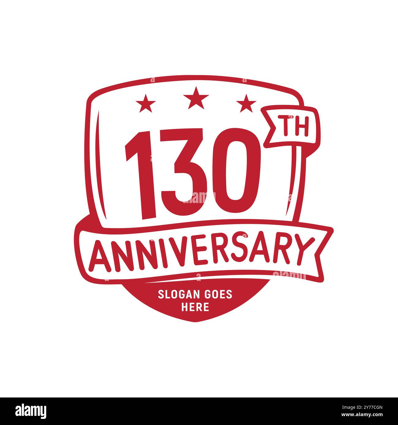 130 years anniversary celebration shield design template. 130th ...