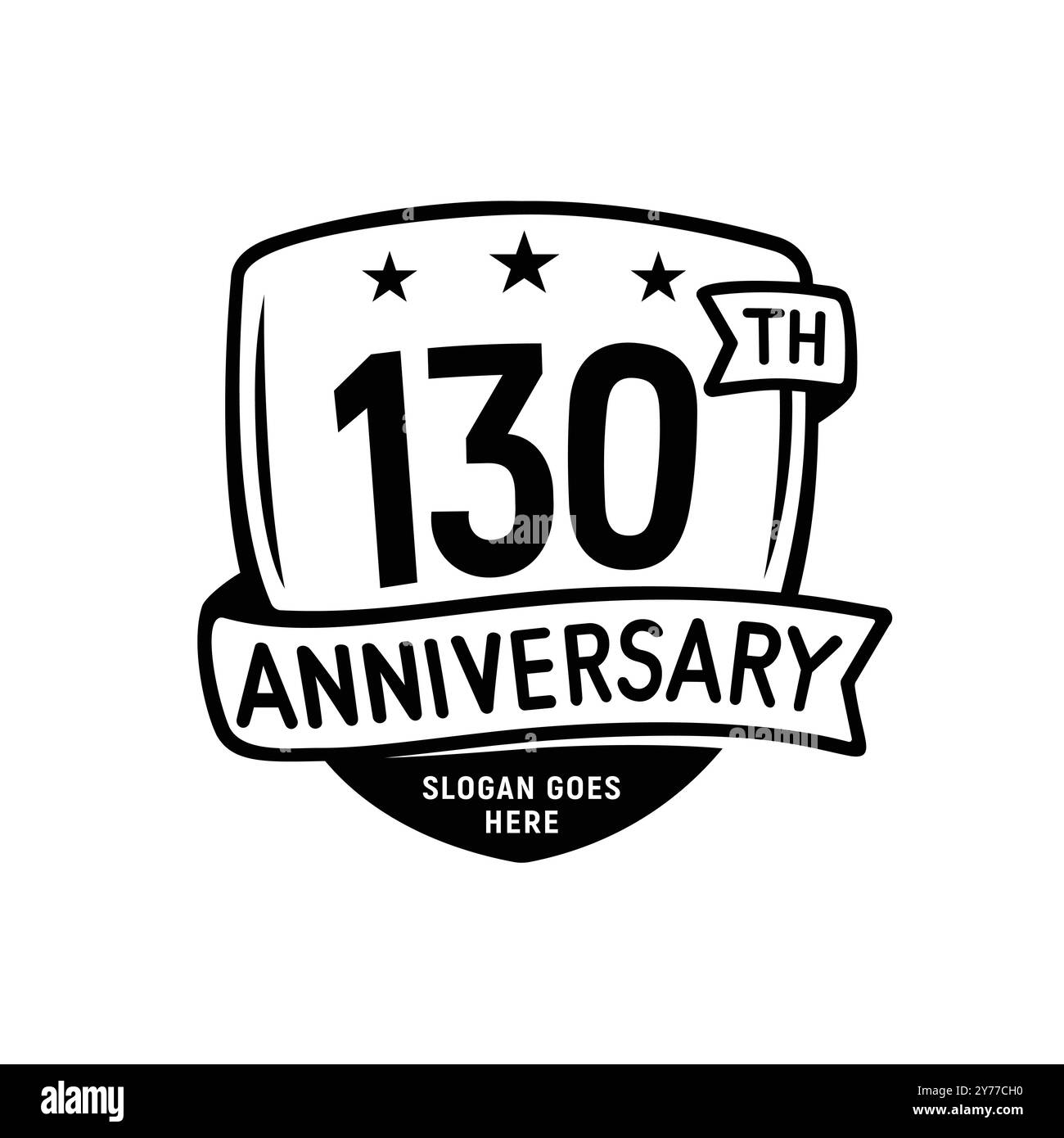 130 years anniversary celebration shield design template. 130th anniversary logo. Vector and ...