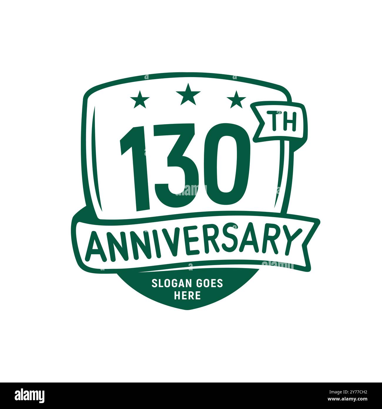 130 years anniversary celebration shield design template. 130th ...