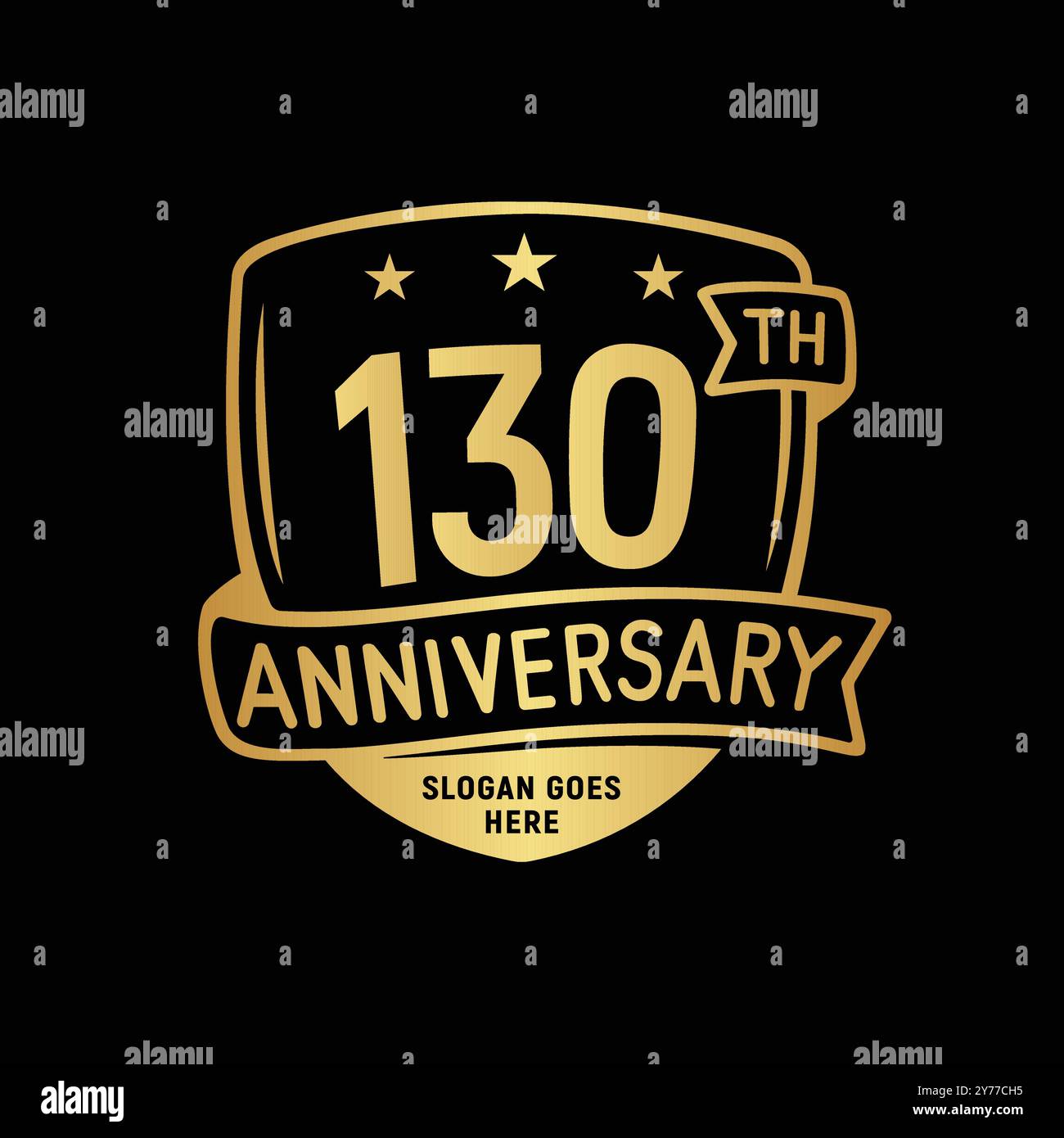 130 years anniversary celebration shield design template. 130th ...