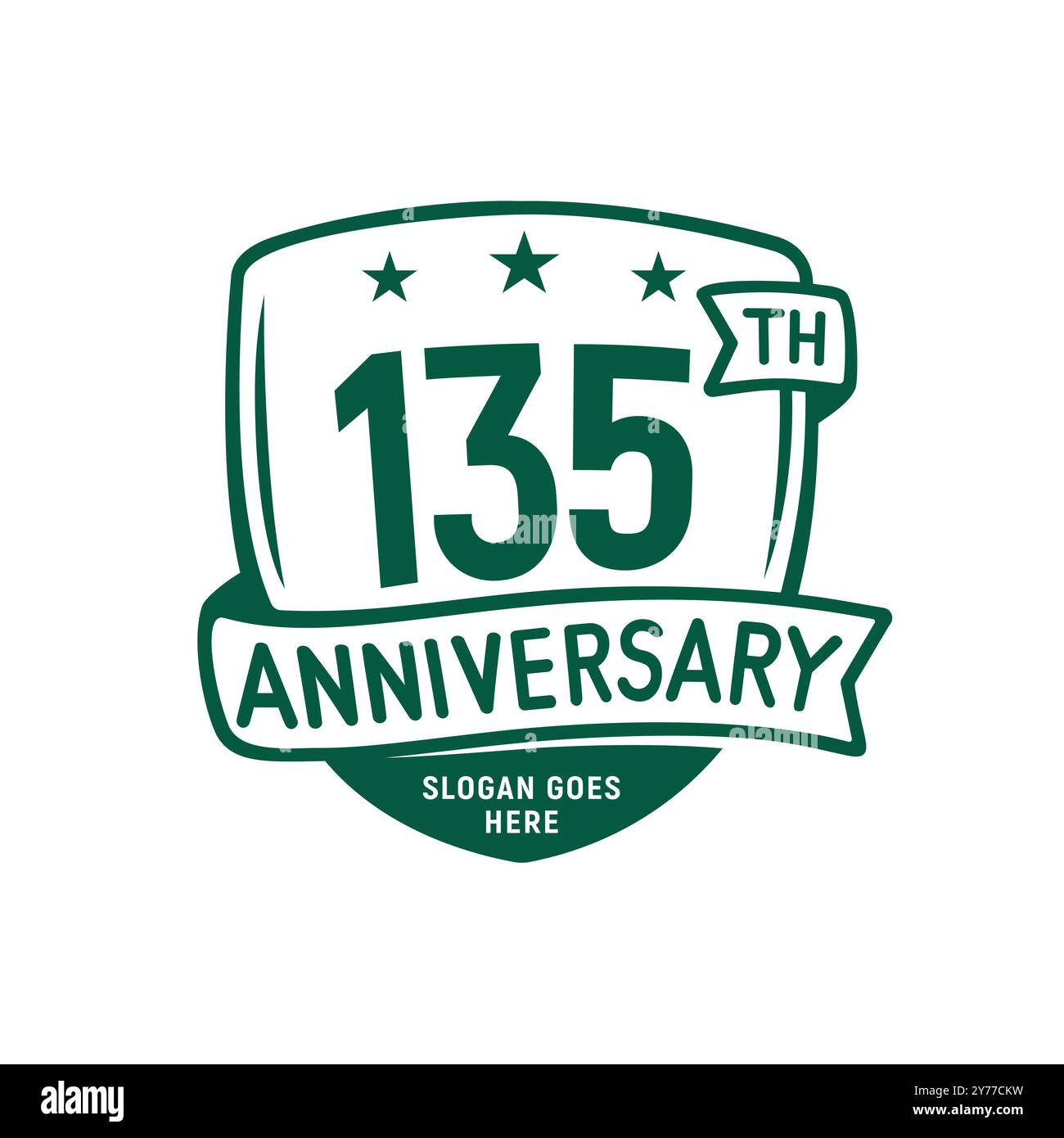 135 years anniversary celebration shield design template. 135th ...